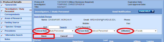 IACUC Add Investigators - Sponsored Program Services - Coeus - Purdue University