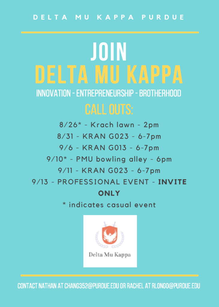 Delta Mu Kappa Purdue Callouts - Certificate in Entrepreneurship and ...