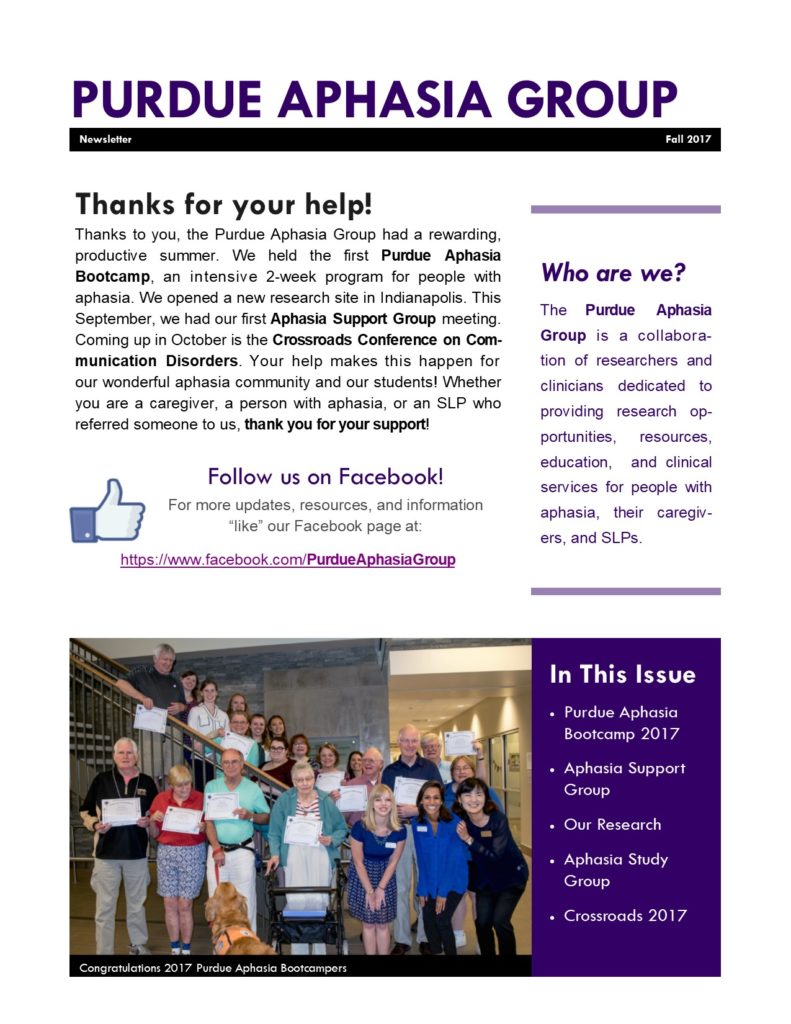 Newsletter – Aphasia Research Laboratory