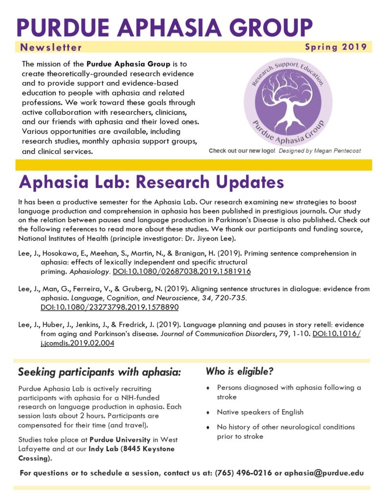 Newsletter – Aphasia Research Laboratory
