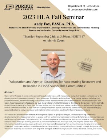 2023 HLA Fall Seminar: Andy Fox, FASLA, PLA | Purdue University HLA Happenings