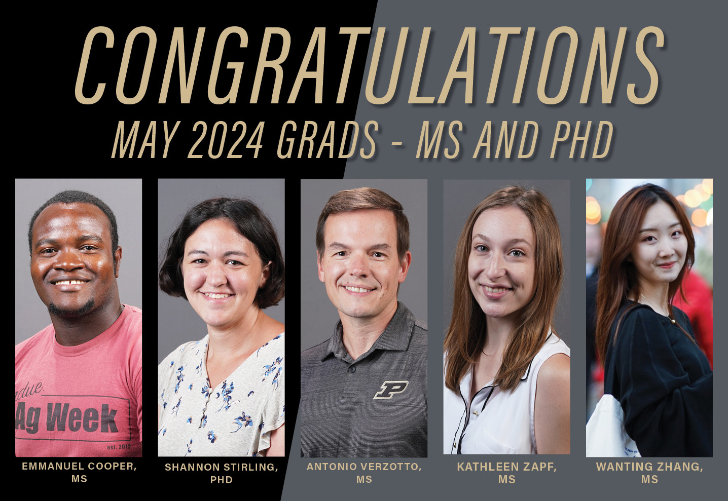 Congratulations to the May 2024 Graduating Grad Students! | Purdue ...