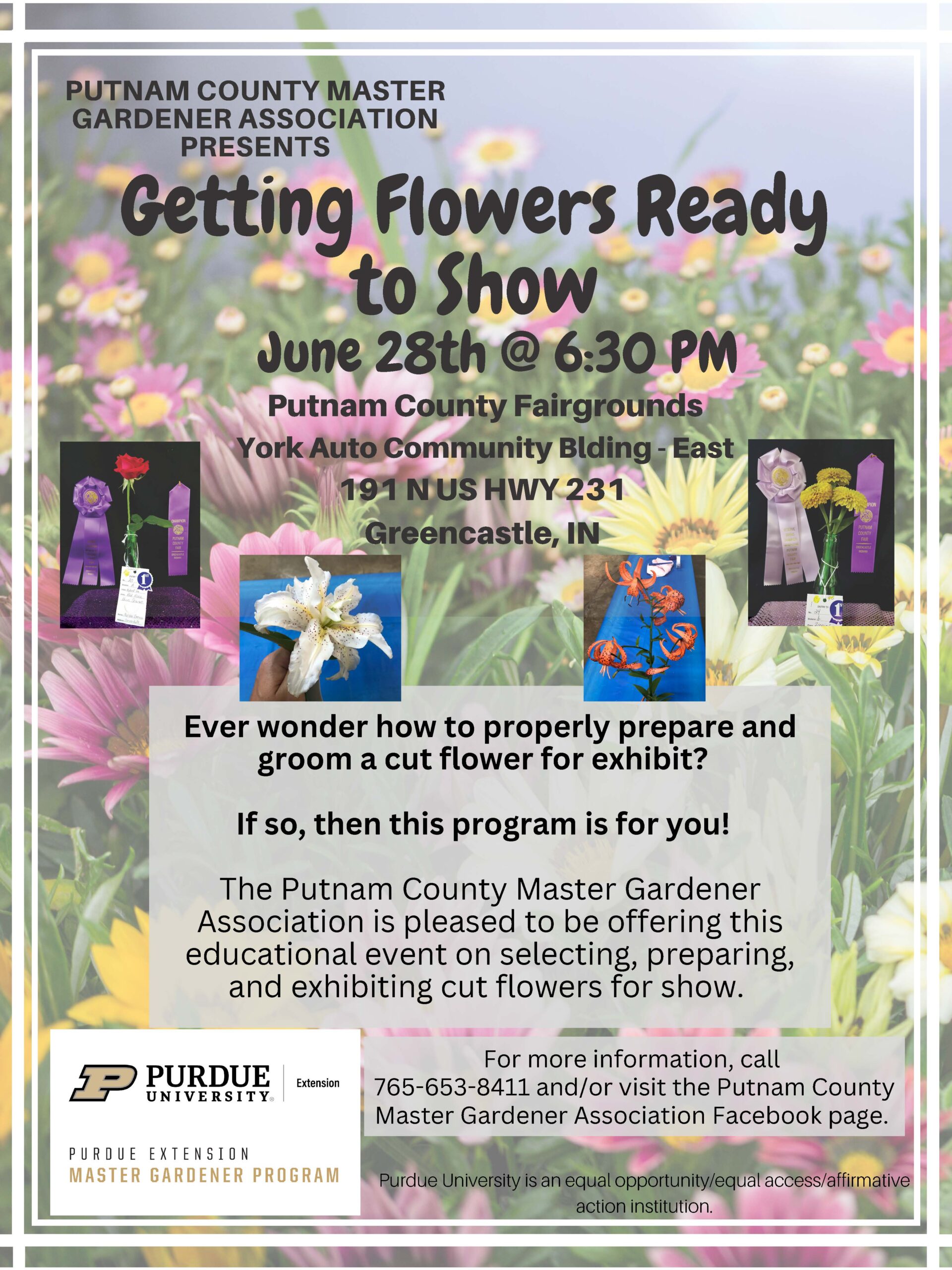Getting Flowers Ready to Show – Presented by the Putnam County Master ...