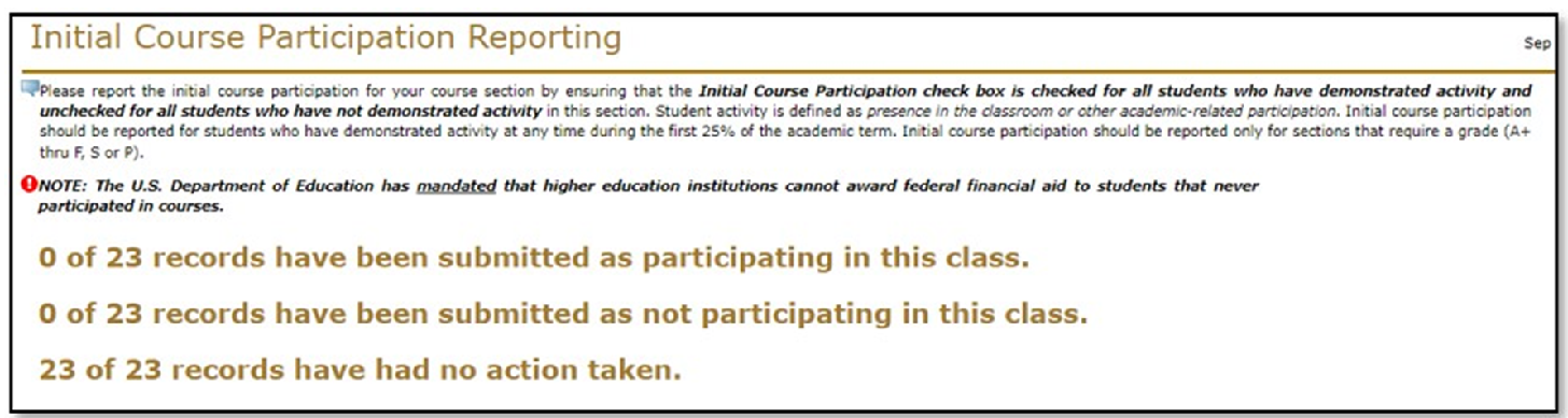 Initial Course Participation Instructions - Office of the Registrar ...