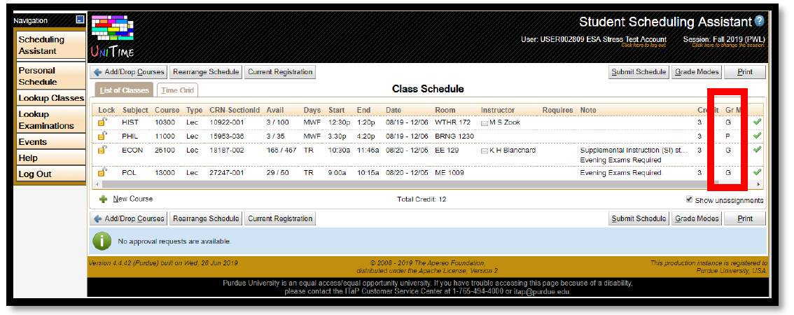 Grade Mode Changes - Office of the Registrar - Purdue University