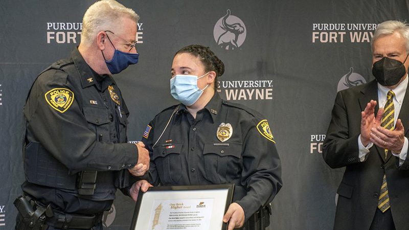 Purdue Fort Wayne police officer honored with One Brick Higher Award ...